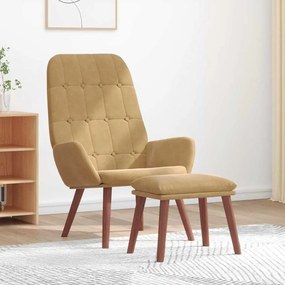 Relaxační křeslo s podnožkou hnědé samet 3315146