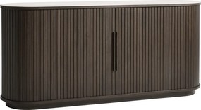 Komoda s keramickou deskou s posuvnými dveřmi v tmavě přírodní barvě 165x76x45 cm Enna – Unique Furniture