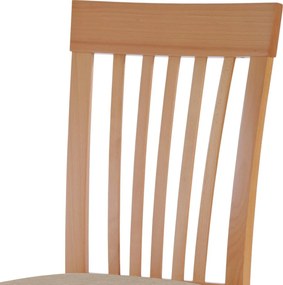 Autronic Dřevěná jídelní židle BC-3950 BUK3, buk/potah béžový