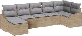 Set pohovek 7 ks Béžová polyratan 3346810