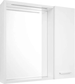 Aqualine Zoja - Zrcadlová skříňka s LED osvětlením, 60x60x14 cm, 1 dvířka, pravá, bílá 45022S