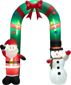 Costway 245 cm Vysoký vánoční nafukovací oblouk s dekoracemi Santa Claus