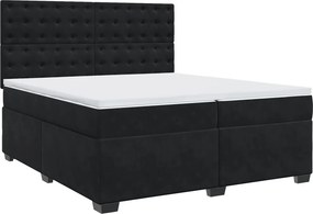 Box spring postel s matrací černá 200x200 cm samet 3293316