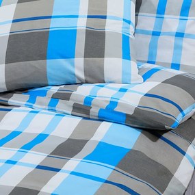 vidaXL Sada ložního prádla modrá a šedá 135 x 200 cm bavlna [136069]