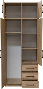 STO Šatní skříň KOS D2 100 cm, Dub Artisan