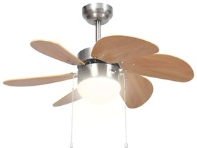 vidaXL Stropní ventilátor se světlem 76 cm světle hnědý