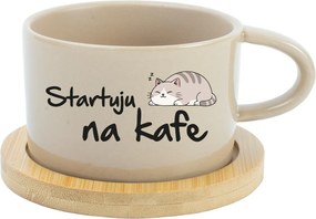 STARTUJU NA KAFE - krémový hrníček makronka 200 ml
