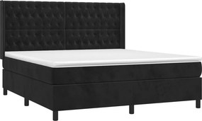 Box spring postel s matrací černá 180x200 cm samet 3132875