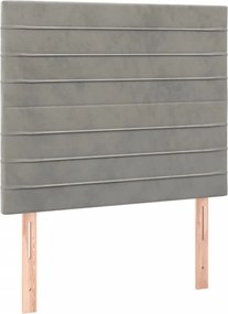 Box spring postel s matrací a LED světle šedá 120x200 cm samet 3136173