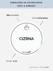 CIZRNA – bílá samolepka na dózu, tučné písmo, 5 cm | DomaLEP