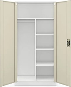 Víceúčelová kovová skříň bílá / dub sonoma, 900x1850x450 mm: DAWID Eco Design