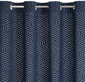 ZÁVĚS NA KROUŽCÍCH PIERRE CARDIN INGA 140X250 CM TMAVĚMODRÁ