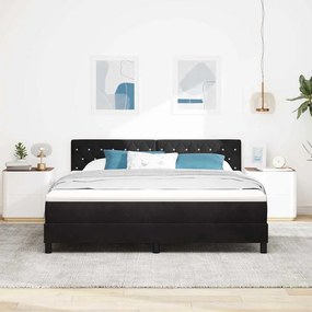 Postel s boxspringem s matrací s čelo Černá 180 x 200 cm samet 3339124