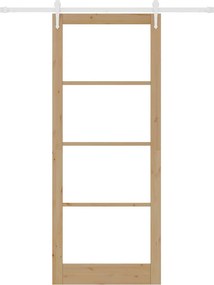Posuvné dveře 93 x 232 cm Masivní borové dřevo a sklo Přírodní 3332375