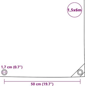 Plachta 650 g/m² 1,5 x 6 m bílá 144908