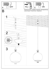 Béžové závěsné svítidlo se skleněným stínidlem ø 30 cm Bilbao – Nice Lamps