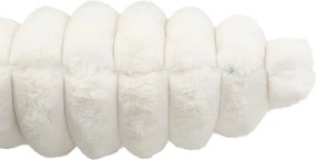 Bílý plyšový měkoučký žebrovaný polštář Soft Gio - 45*45 cm