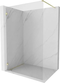 Mexen Lunar sprchová stěna levá 110 x 200 cm, 8mm čiré sklo, zlatá matná, 830-110-000-55-00-L