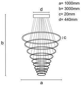 LED Stmívatelný lustr na lanku LED/370W/230V 3000-6500K + dálkové ovládání