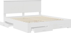 Rám postele se zásuvkou Bílá 180 x 200 cm Kompozitní dřevo 3411271
