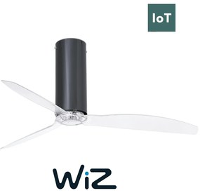 FARO TUBE FAN 32035WP 50,4“ černá lesk/transparentní Reverzní stropní ventilátor WiZ