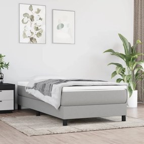 Box spring postel s matrací světle šedá 90x200 cm textil 3144045