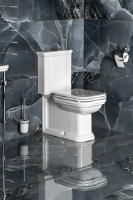 Kerasan Kerasan, WALDORF WC kombi, spodní/zadní odpad, bílá-chrom, WCSET04-WALDORF