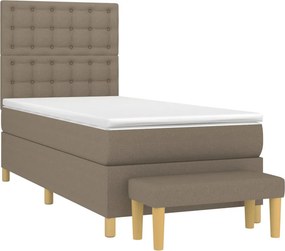 Box spring postel s matrací taupe 100 x 200 cm textil 3137457