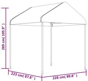 Altán se střechou bílý 8,92 x 2,28 x 2,69 m polyethylen,  3155504