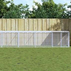 Klec pro kuřata se střechou světle šedá 1 003 x 98 x 90 cm ocel 3189048