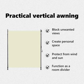 vidaXL Marketos Venkovní roleta 200 x 270 cm krémová