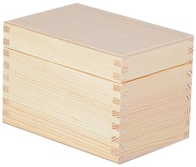 Dřevěná krabička s víkem - 15 x 10 x 10 cm, přírodní