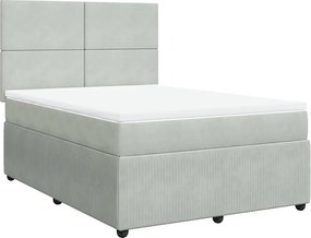 Box spring postel s matrací světle šedá 140x190 cm samet 3292328