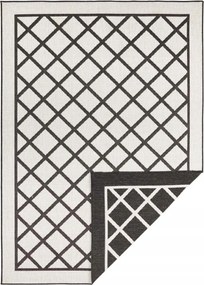 Černo krémový koberec plochý, oboustranný, vnější, vnitřní, 120 x 170 cm