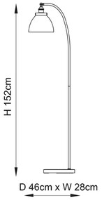 Endon 91741 - Stojací lampa HANSEN 1xE27/40W/230V matný chrom