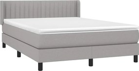 Box spring postel s matrací světle šedá 140 x 190 cm textil 3129865