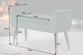 Bench Scarlett 90cm sametová smaragdově zelená / 40406