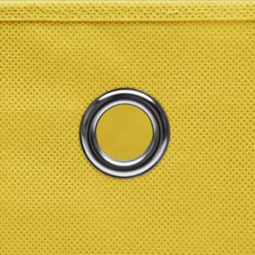 Úložné boxy 4 ks netkaná textilie 28 x 28 x 28 cm žluté 325223
