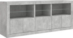 Příborník s LED osvětlením betonově šedý 162 x 37 x 67 cm 3208998