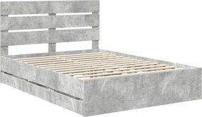 Rám postele s čelo Betonově šedá 160 x 200 cm Inženýrské dřevo 3411820