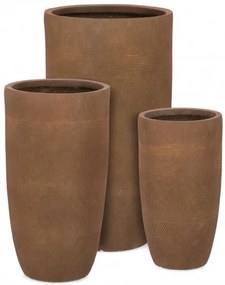 BIZZOTTO Set 3 vysokých květináčů RIGO hnědá 0790674