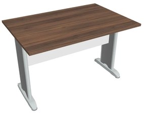 Stůl jednací rovný 120 cm - Hobis Cross CJ 1200 Dekor stolové desky: ořech, Dekor lamino podnože: bílá, Barva nohou: Stříbrná