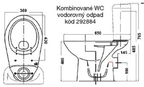 Kombi klozet Optiline (Europa) Perfetto vodorovný odpad smontovaný