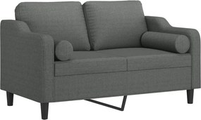 2místná pohovka s polštáři tmavě šedá 120 cm textil 3200838