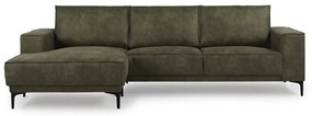 Zelená rohová pohovka z imitace kůže (levý roh) Copenhagen – Scandic