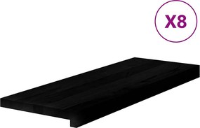 Nášlapy na schody 8 ks hnědo-černé 70x25x2 cm masivní dub 3283025
