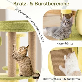 Costway Avocado Scratching Post Vícepatrová kočičí věž se soukromým apartmánem