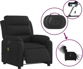 Elektrické masážní polohovací křeslo černé textil 3204970
