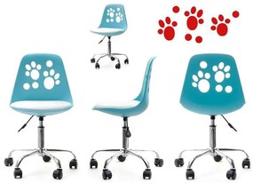 MPT Dětská otočná židle Foot - modro bílá