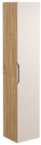 Vysoká závěsná koupelnová skříňka Luxor Beige 80-01-1D béžová/dub olejovaný